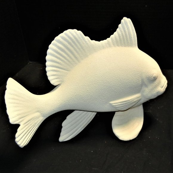 Accents | Large Ceramic Light Beige Fish Figurine Statue Nautical Beach ...